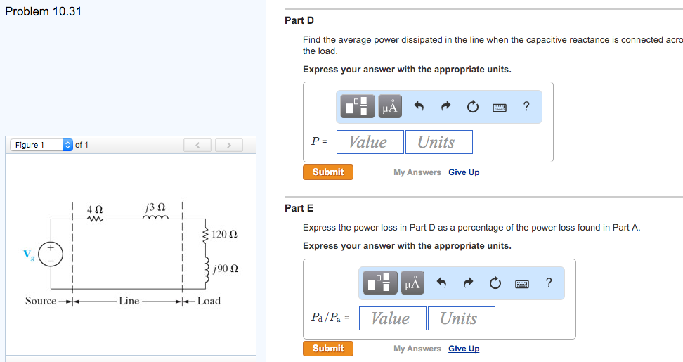 Solved Problem 10.31 Part B Find the capacitive reactance | Chegg.com