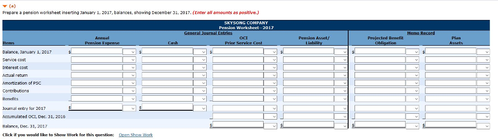 Solved Exercise 20-3 (Part Level Submission) Sky song | Chegg.com