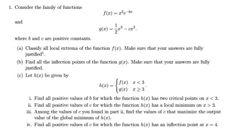 Solved 1. Consider the family of functions f(z) = re-br 2 | Chegg.com