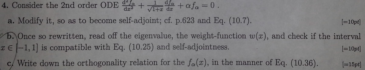 Consider the 2nd order ODE d2f alpha /dx2 + 1/ df | Chegg.com