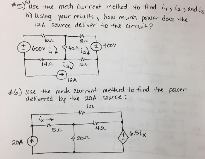 Solved Use the mesh current method to find i_1, i_2, and i_3 | Chegg.com