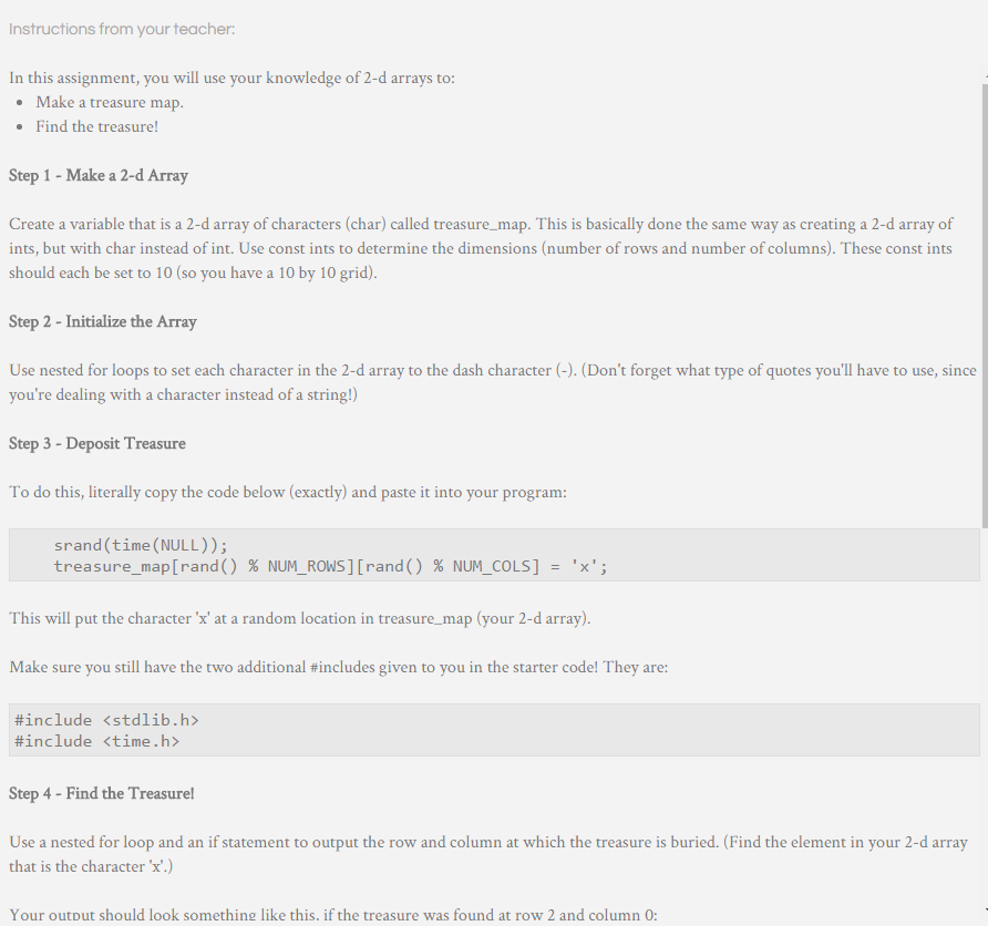 Solved Instructions from your teacher: In this assignment, | Chegg.com