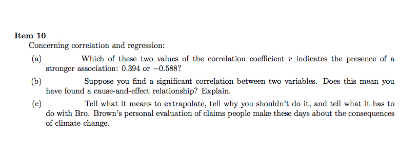 Solved Concerning correlation and regression: Which of | Chegg.com
