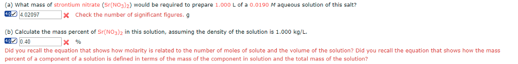 Solved (a) What mass of strontium nitrate (Sr(NO3)2) would | Chegg.com