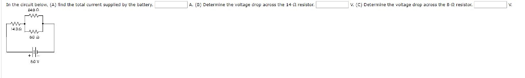 Solved In the circuit below, (A) find the total current | Chegg.com