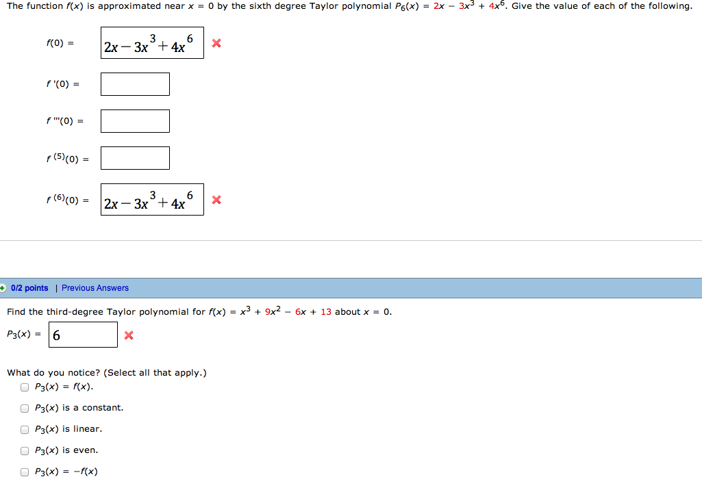 Solved The Function F X Is Approximated Near X 0 By The