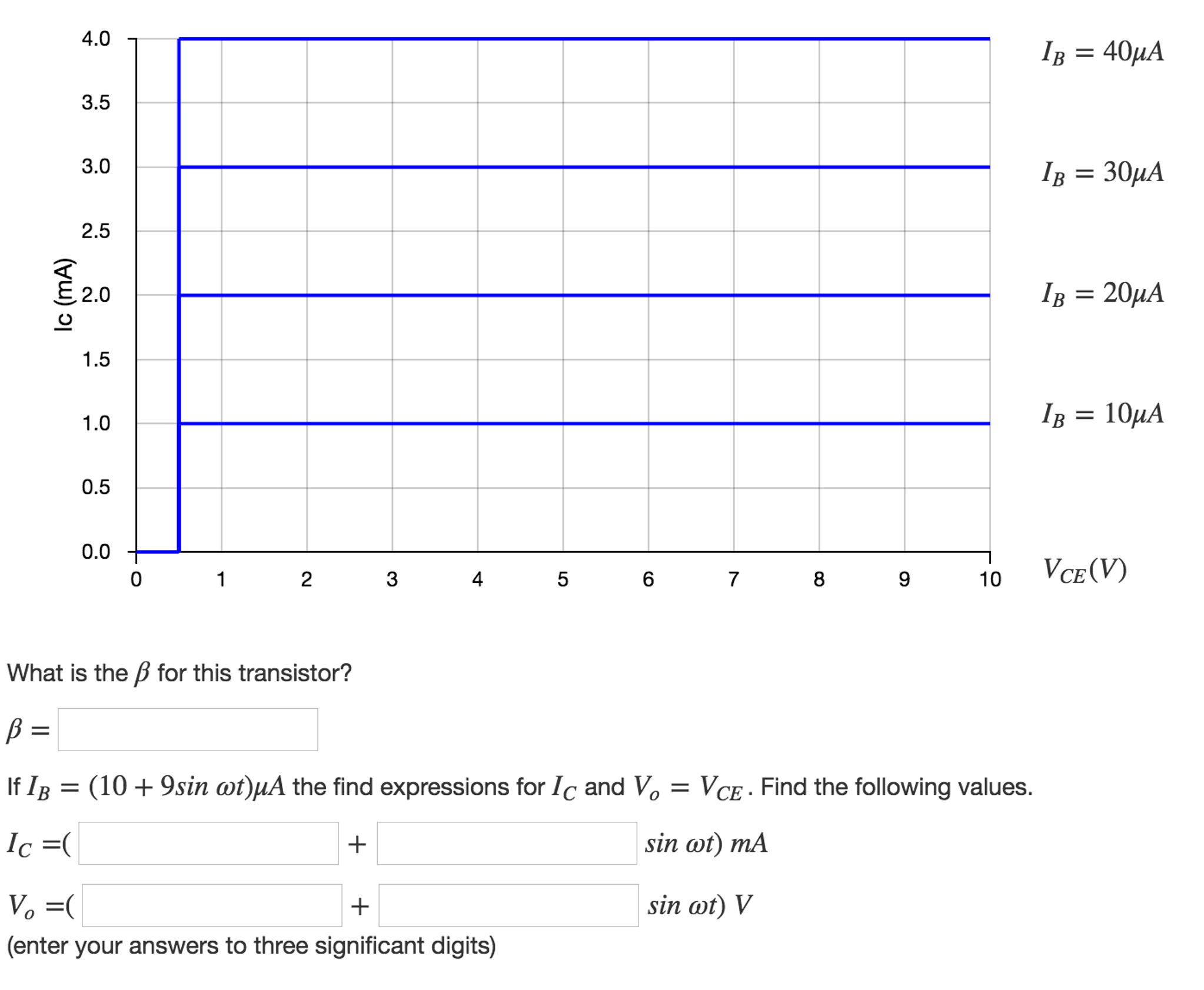 Solved What is the beta for this transistor? beta = ____ | Chegg.com