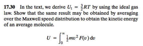 Solved In the text, we derive U_t = 3/2 RT by using the | Chegg.com