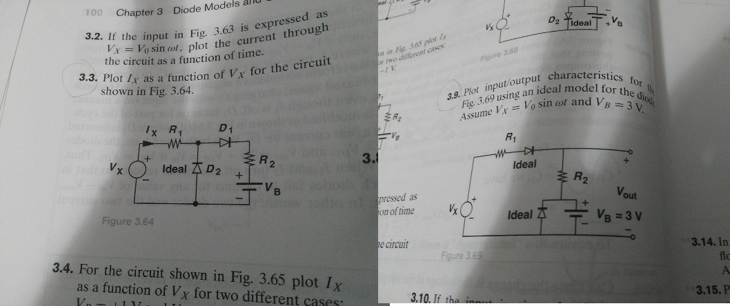 Solved If the input in Fig. 3.63 is expressed as V_X =V_0sin | Chegg.com