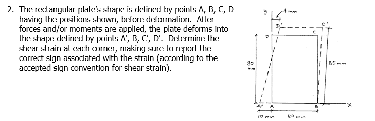 Solved The rectangular plate's shape is defined by points A, | Chegg.com