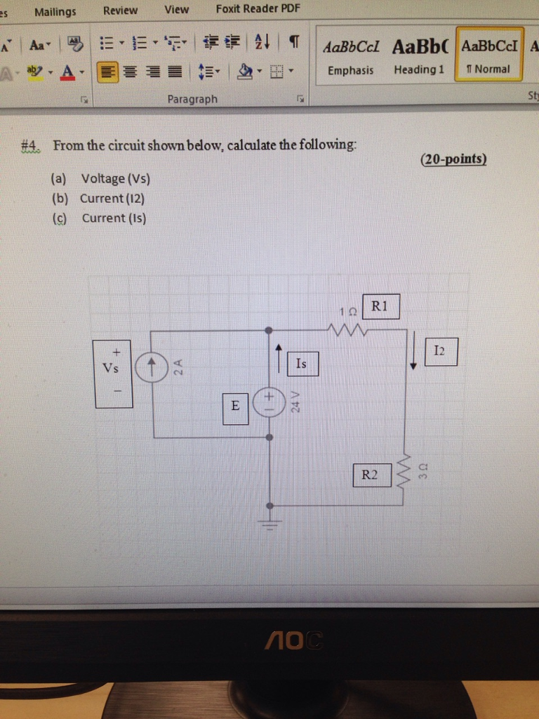 Solved From the circuit shown below, calculate the | Chegg.com
