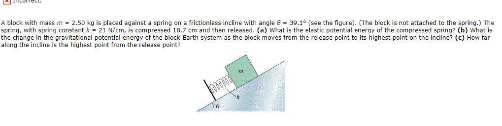 Solved et A block with mass m = 2.50 kg is placed against a | Chegg.com