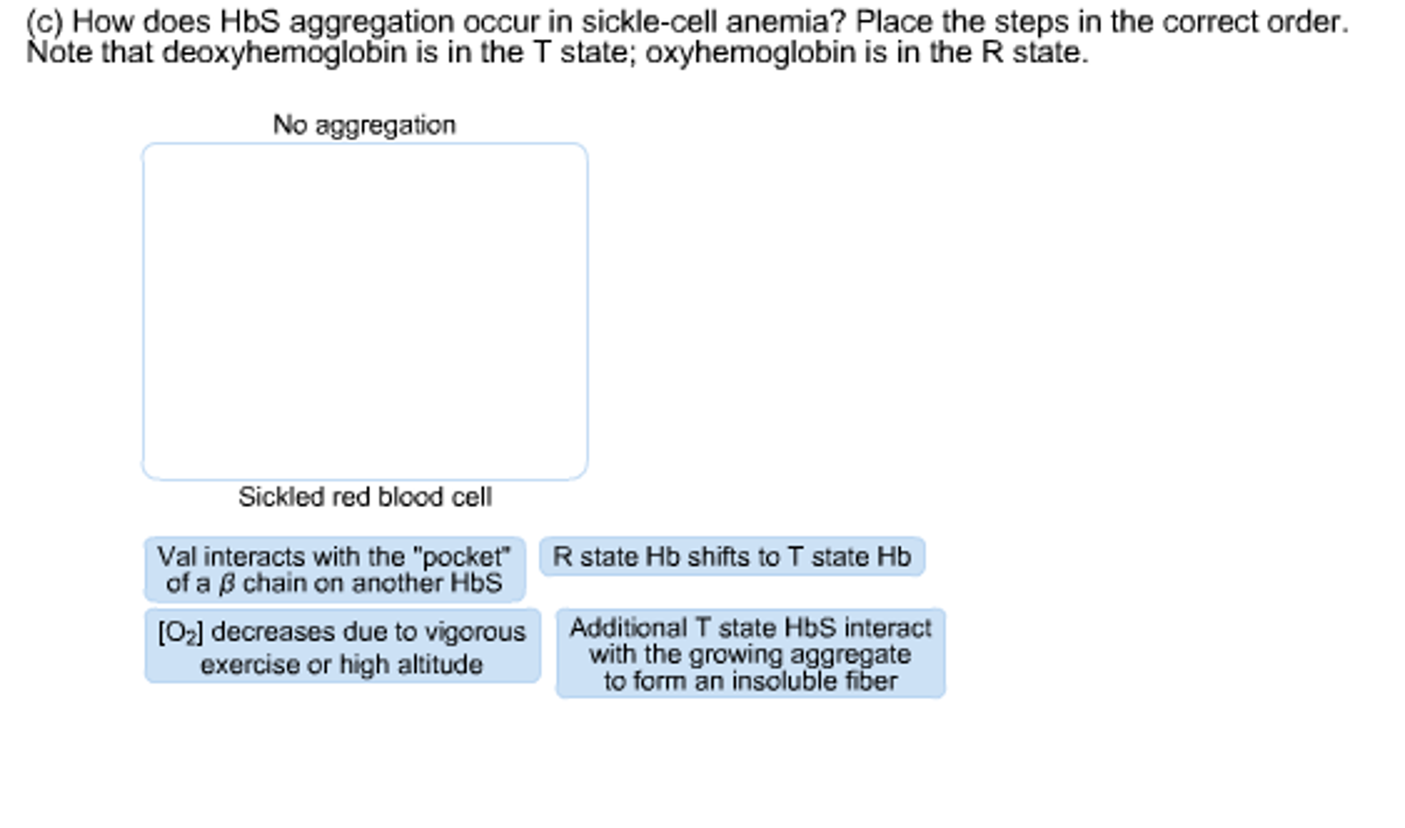 How does HbS aggregation occur in sickle-cell anemia? | Chegg.com