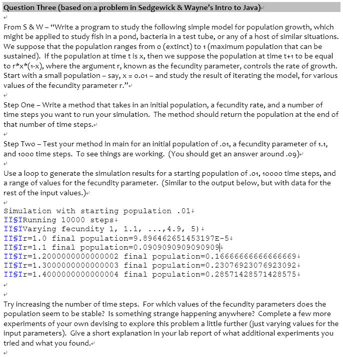 Solved From S & W - "Write a program to study the following | Chegg.com