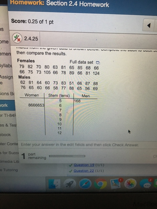 Solved Homework: Section 2.4 Homework Score: 0.25 of 1 pt es | Chegg.com