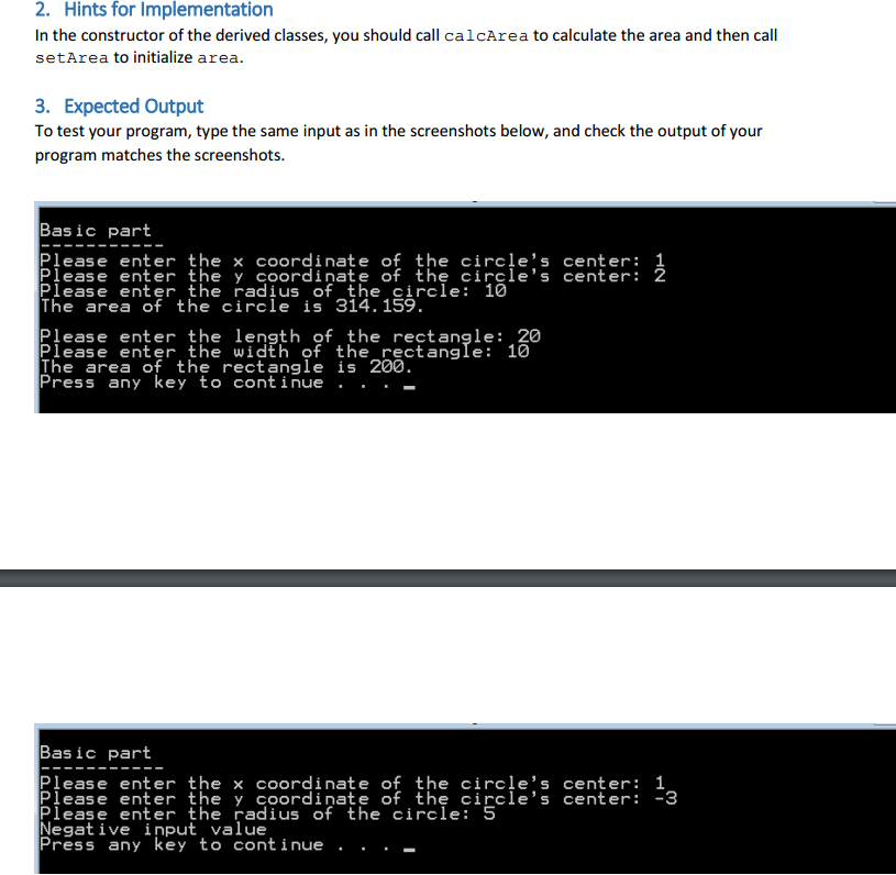 Solved Design an abstract base class named Basic Shape that | Chegg.com