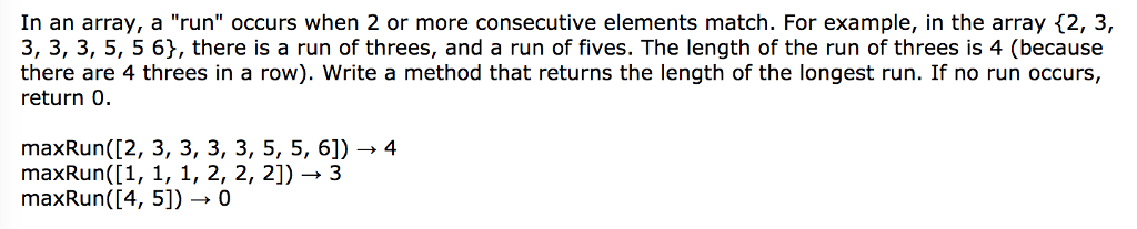 Solved In an array, a "run" occurs when 2 or more | Chegg.com