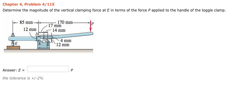 Solved Determine the magnitude of the vertical clamping | Chegg.com