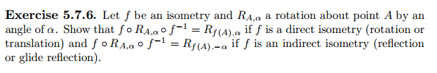 Solved Let f be an isometry and R_A, alpha a rotation about | Chegg.com