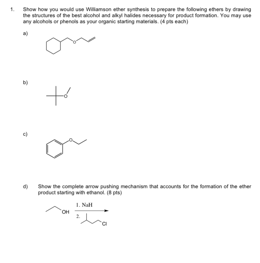 Solved Show how you would use Williamson ether synthesis to | Chegg.com