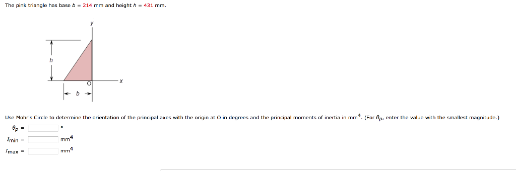 Solved The pink triangle has base b 214 mm and height h- 431 | Chegg.com
