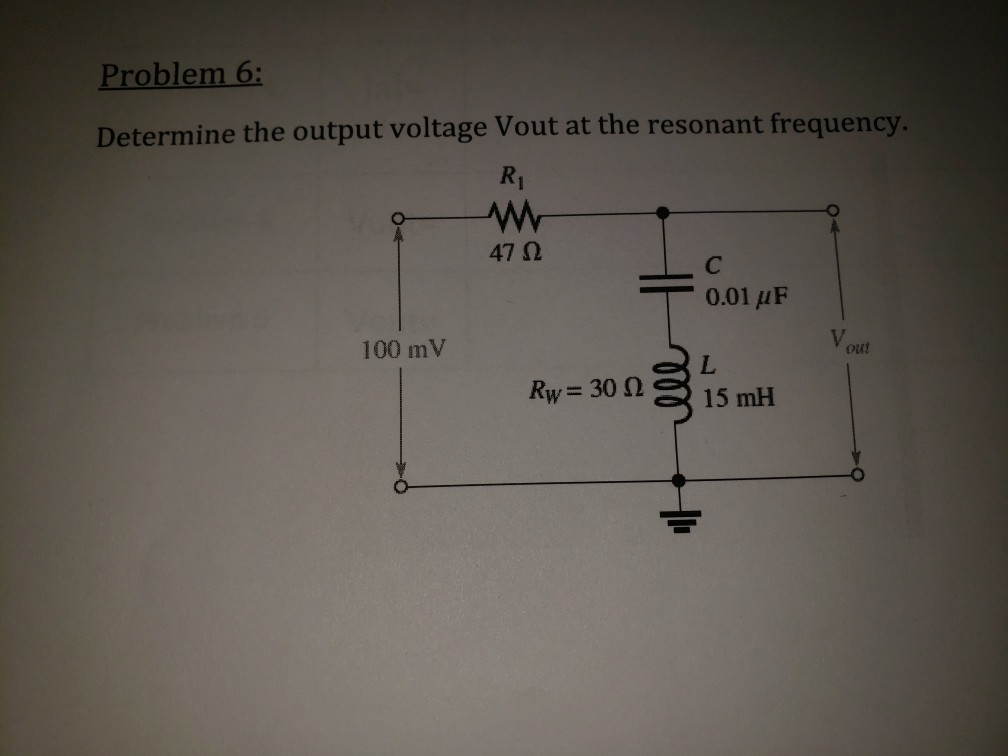 Solved Problem 6: Determine the output voltage Vout at the | Chegg.com