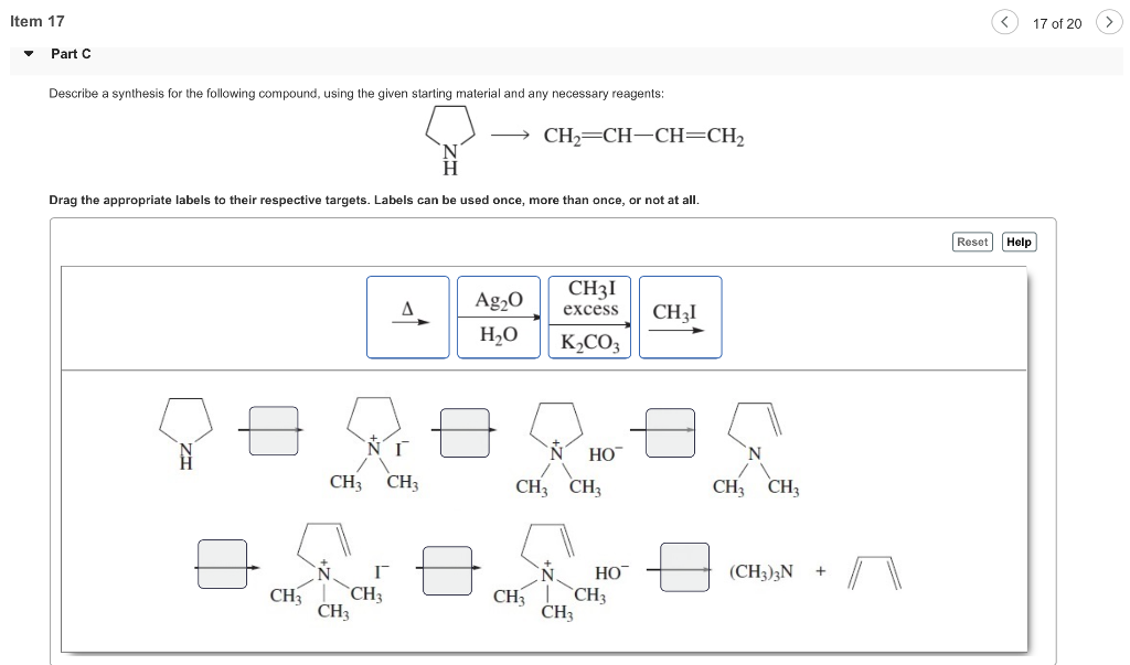 Solved tem 17 17 of 20 Part A Describe a synthesis for the | Chegg.com
