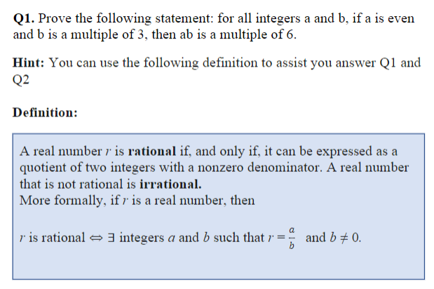Solved Q1. Prove the following statement for all integers a | Chegg.com