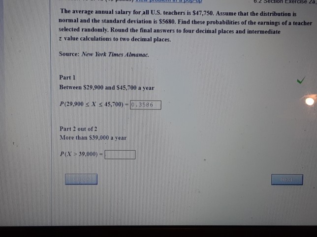 Solved o.2 section Exercise 2a, The average annual salary | Chegg.com