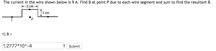 Solved The current in the wire shown below is 9 Find B at | Chegg.com