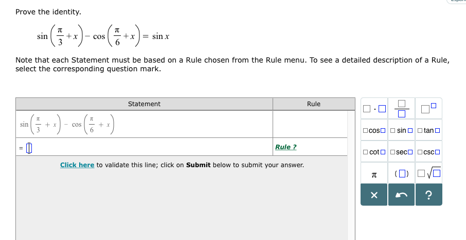 Solved Prove the identity. Note that each Statement must be | Chegg.com