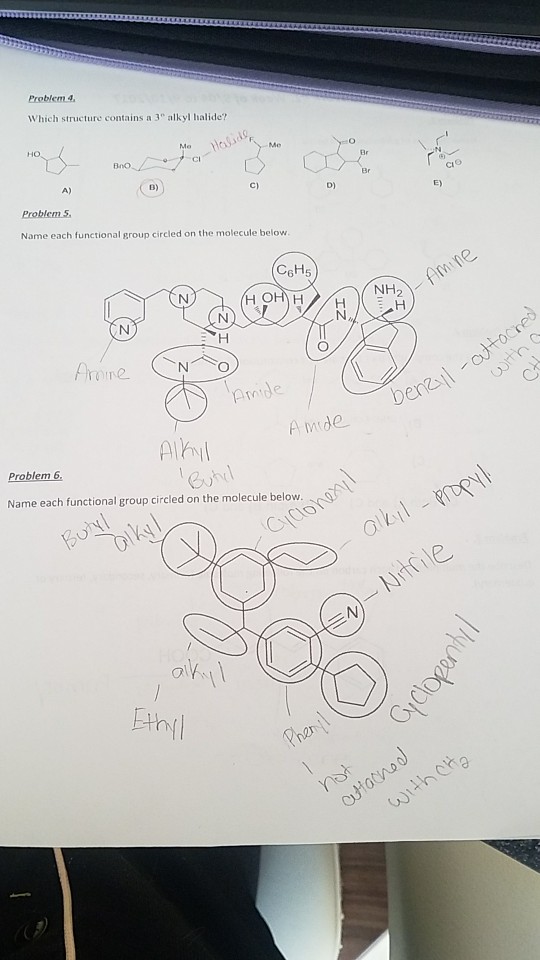 Solved Problem4 Which structure contains a 3" alkyl halide | Chegg.com