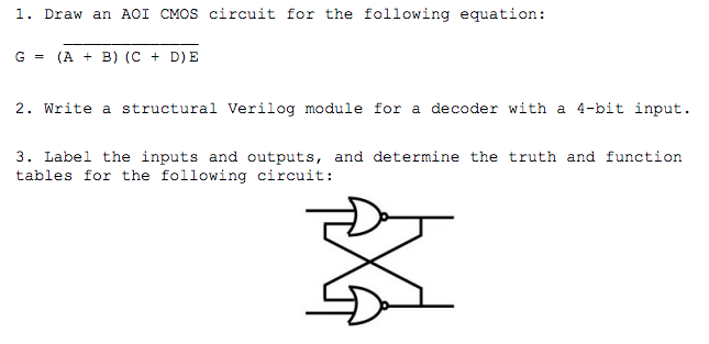 Solved 1. Draw an AOI CMOS circuit for the following | Chegg.com