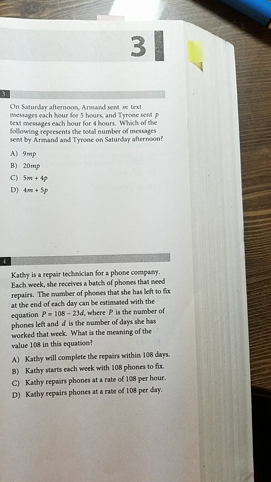 Solved SAT MATH - need help with problems 3 and 4 - need | Chegg.com