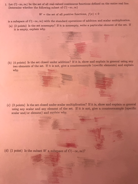 Solved 1. Let C(-0o, oo) be the set of all real-valued | Chegg.com