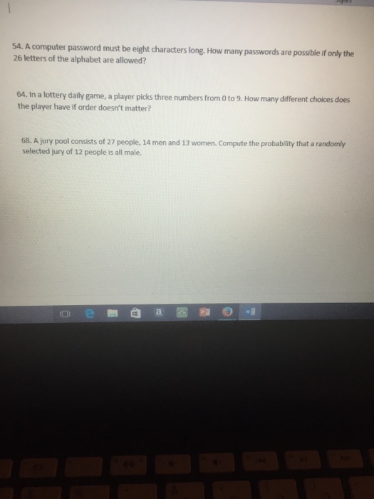 Solved A computer password must be eight characters long. | Chegg.com