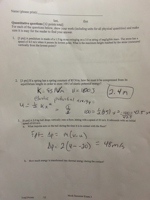 Solved For each of the questions below, show your work | Chegg.com