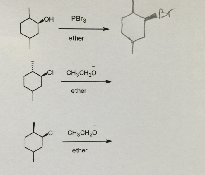 Solved PBr3 ether CH3CH2O- ether CH3CH2O- ether | Chegg.com