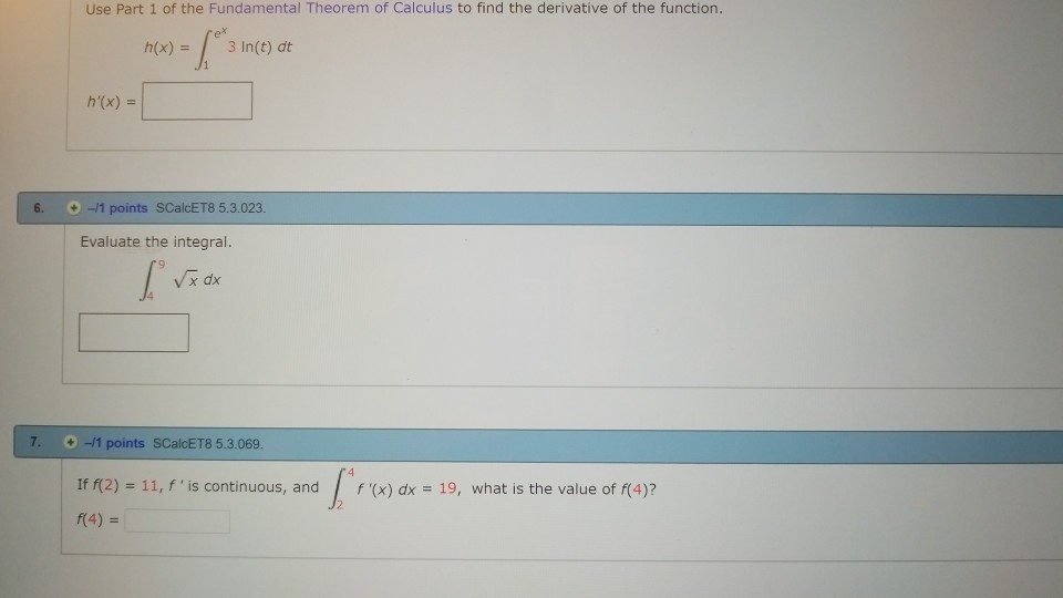 Solved Use Part 1 of the Fundamental Theorem of Calculus to | Chegg.com