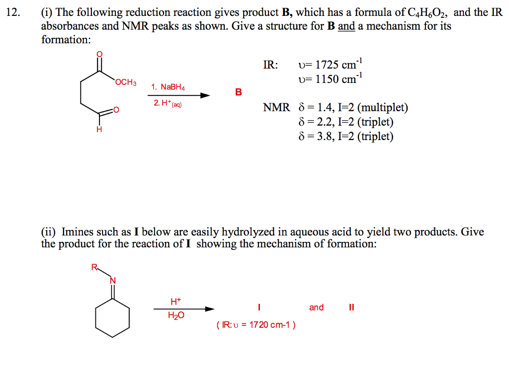 Solved 12. ) The following reduction reaction gives product | Chegg.com