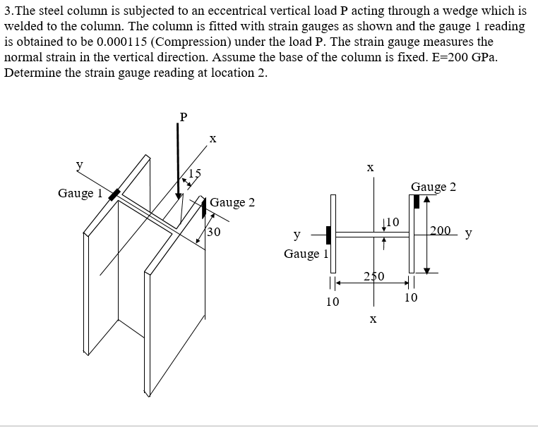 Solved 3.The steel column is subjected to an eccentrical | Chegg.com