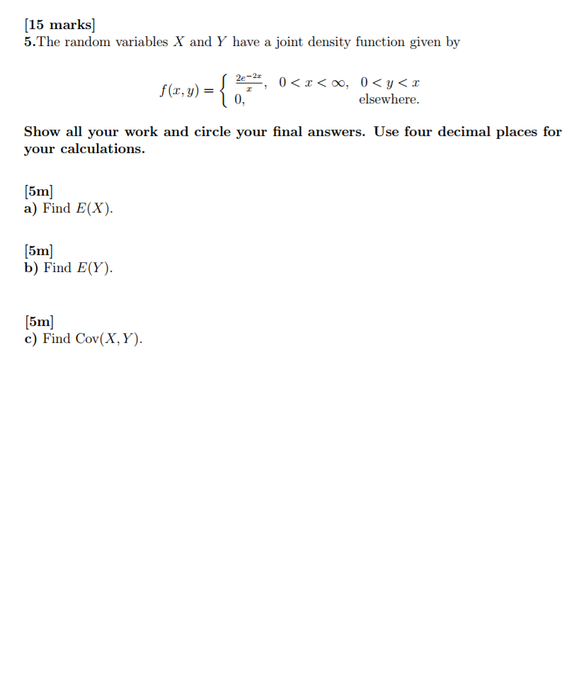 Solved The random variables X and Y have a joint density | Chegg.com