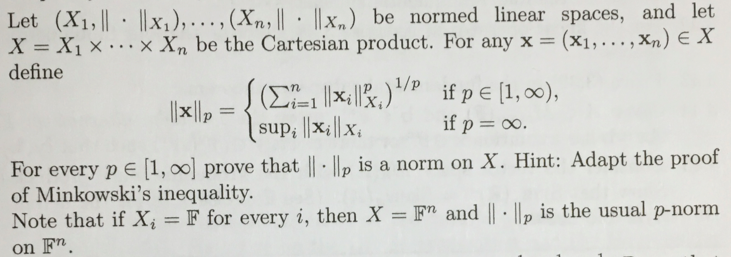 Solved Let (X1, x) lx.) be normed linear spaces, and let × | Chegg.com Solved Let (X1, x) lx.) be normed linear spaces, and let × | Chegg.com