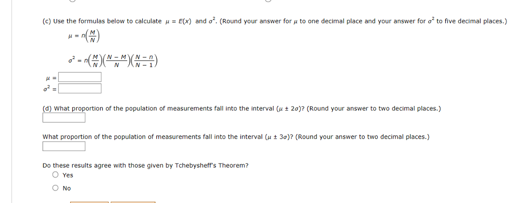 Solved Let x be a hypergeometric random variable with N = | Chegg.com