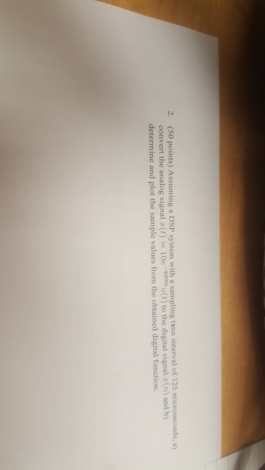 (50 points) Assuming a DSP system with a sampling | Chegg.com