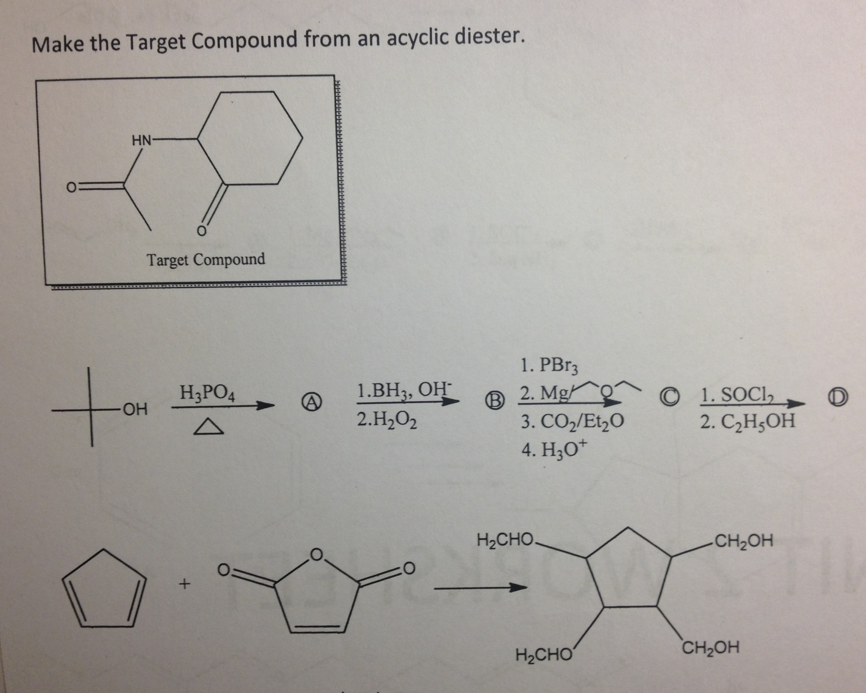 Solved Make the Target Compound from an acyclic diester. | Chegg.com