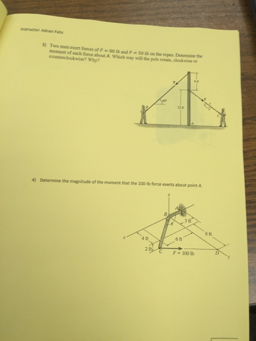 Solved Two men exert forces of F = 80 lb and P=50 lb on the | Chegg.com