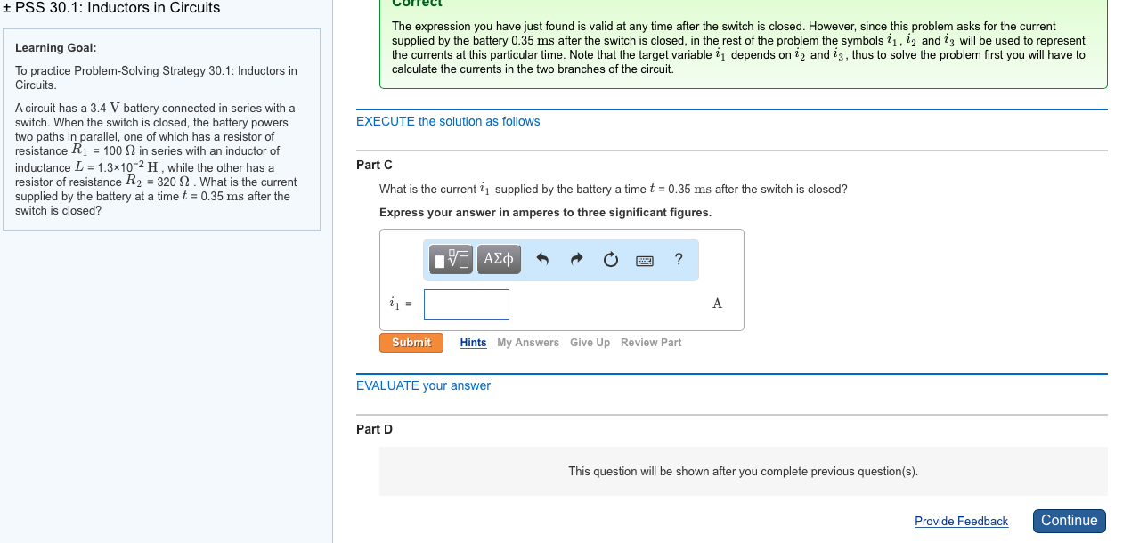 Solved Inductors in Circuits Learning Goal: To practice | Chegg.com