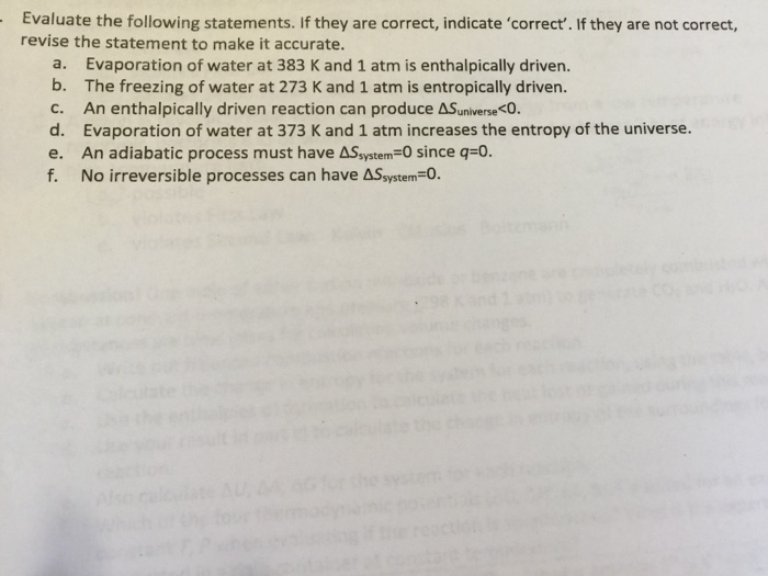 Evaluate the following statements. If they are | Chegg.com