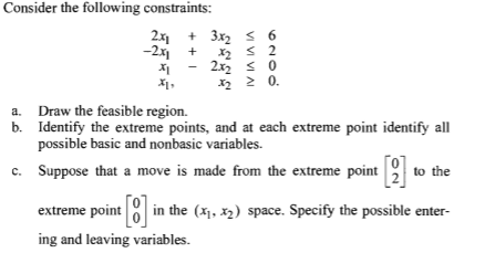 Solved Consider the following constraints: 2x1 + 3x2 6 2x +2 | Chegg.com
